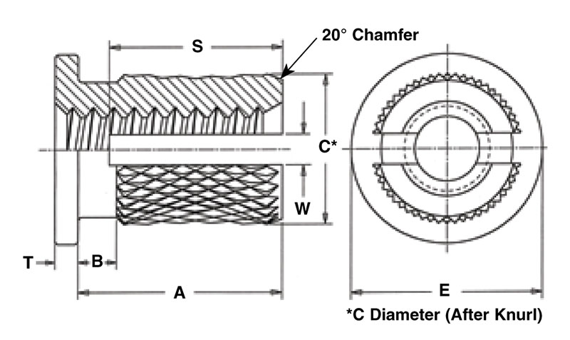 Press-in Threaded Inserts, Flange-Head - Metric On Zygology